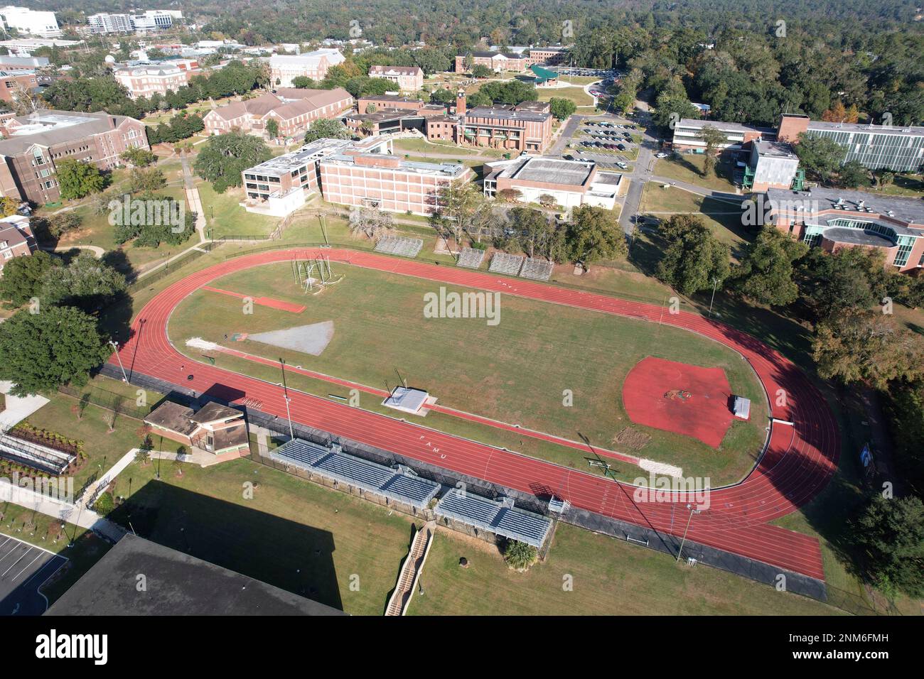 An aerial view of Pete Griffin Track on the campus of Florida A&M ...