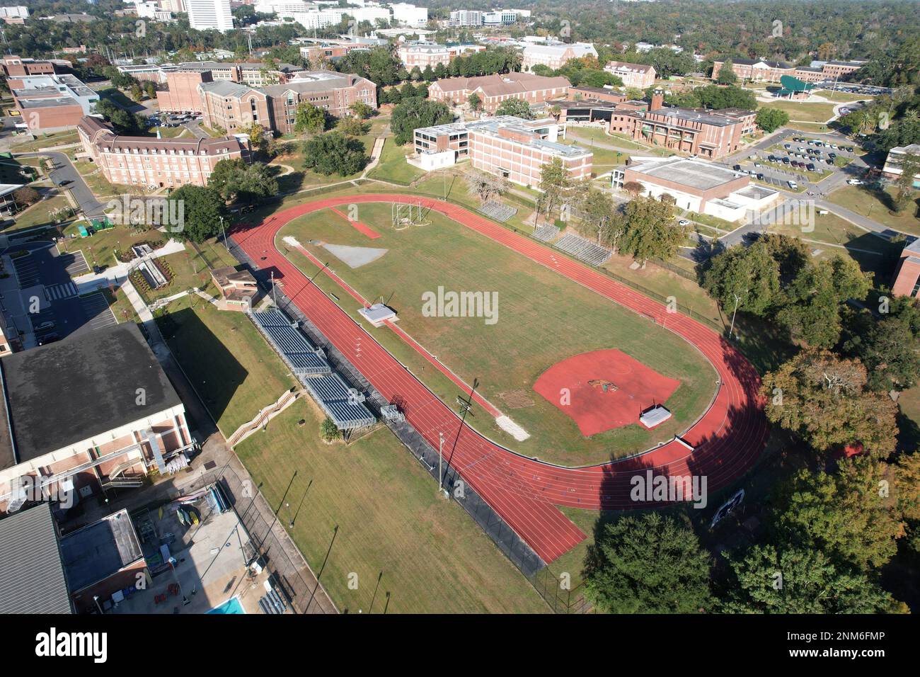 An aerial view of Pete Griffin Track on the campus of Florida A&M ...