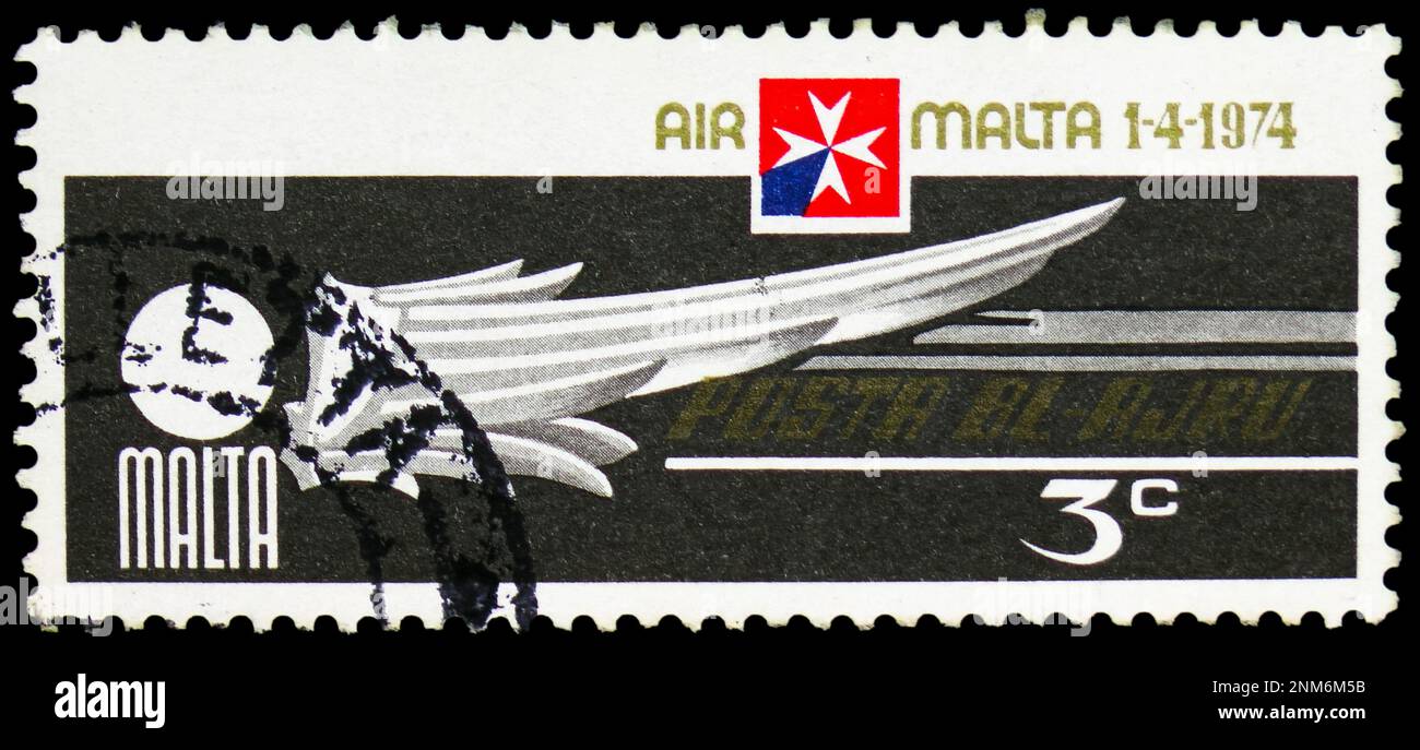 MOSCOW, RUSSIA - FEBRUARY 15, 2023: Postage stamp printed in Malta ...