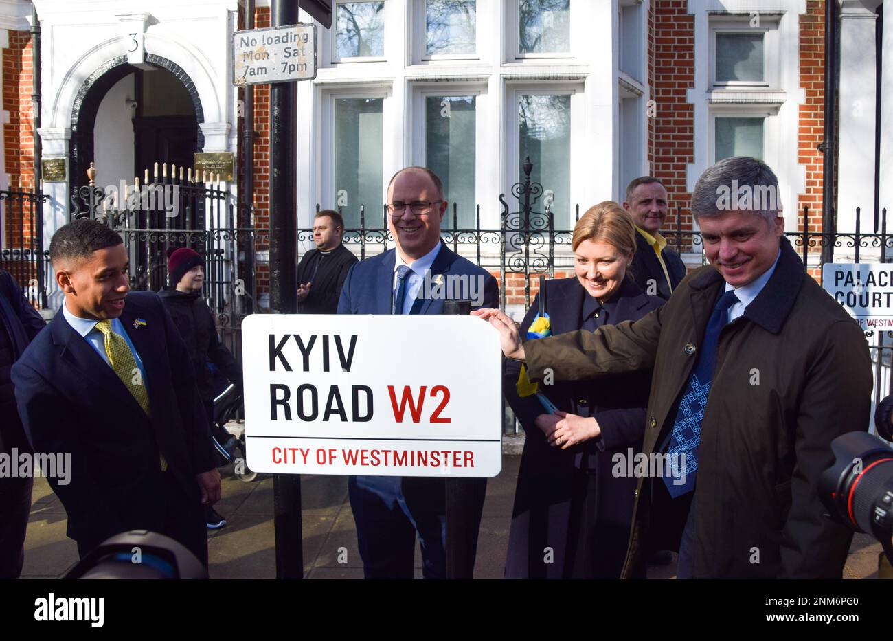 London, UK. 24th Feb, 2023. R-L: Vadym Prystaiko, Ambassador of Ukraine ...
