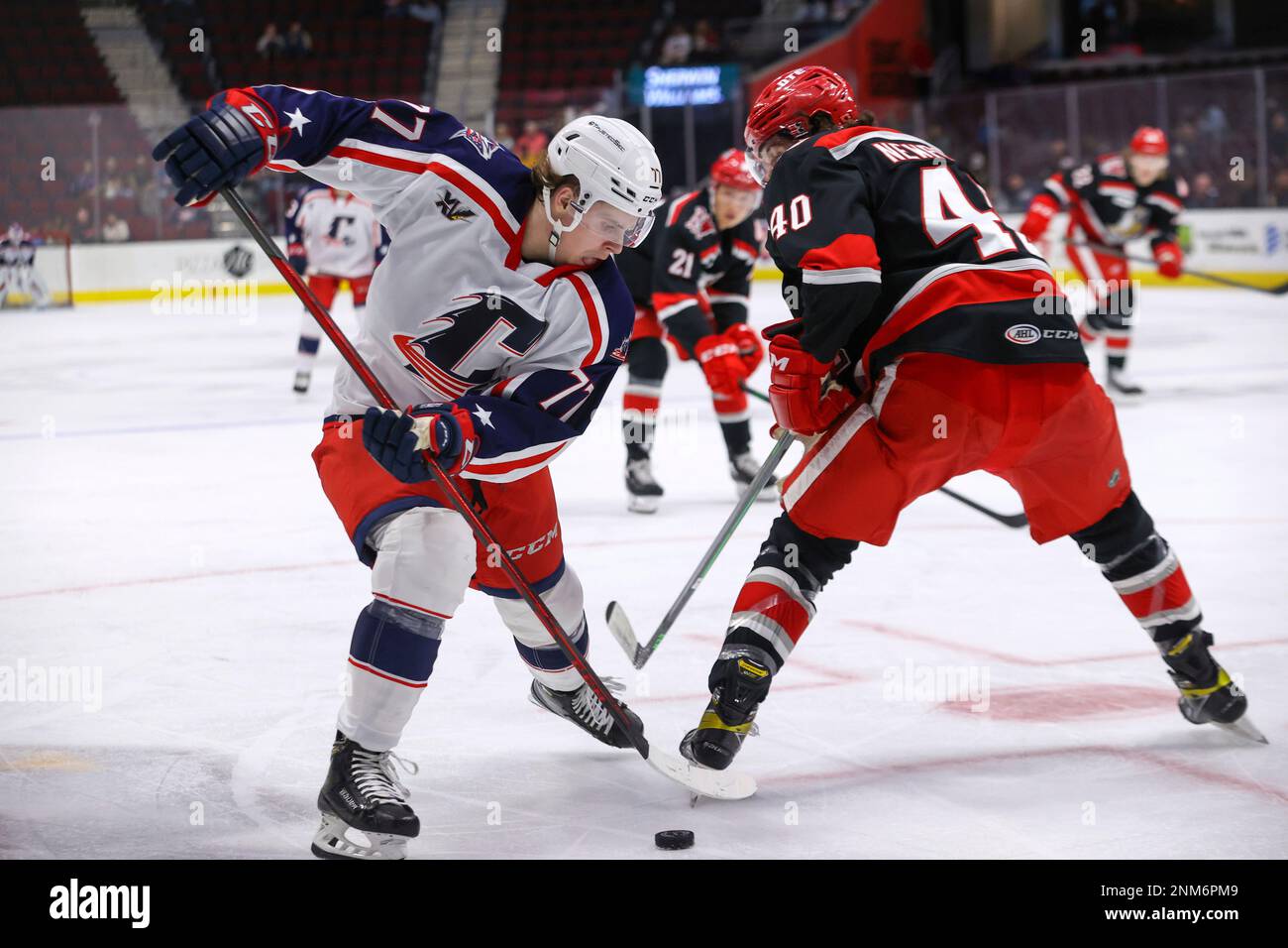 CLEVELAND, OH - DECEMBER 06: Cleveland Monsters left wing Tyler Angle ...