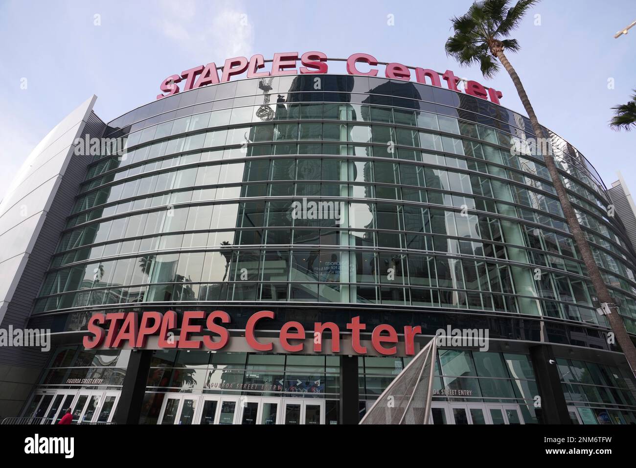 Signage at the Staples Center is seen prior to naming rights change to ...