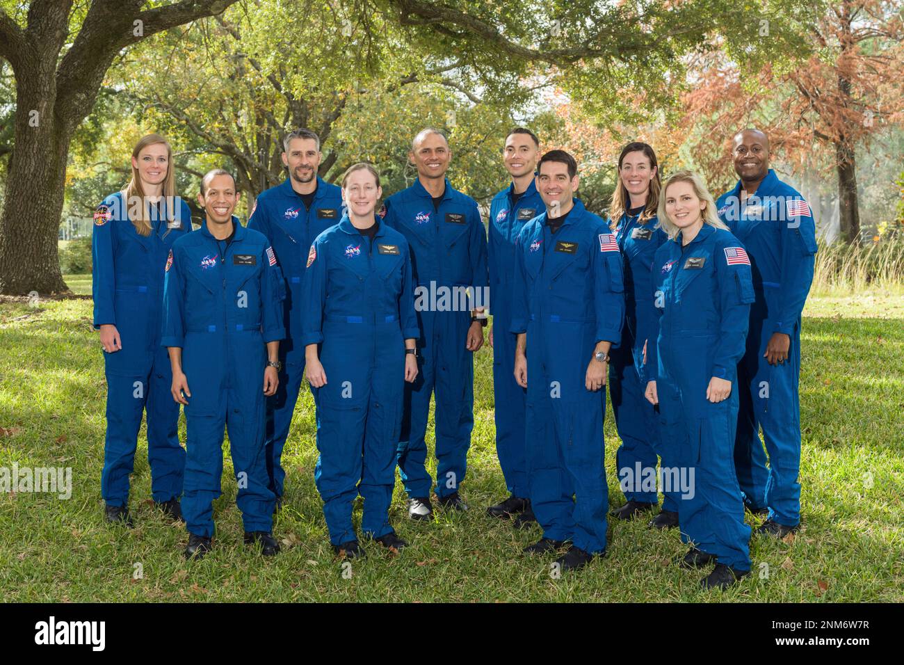 This photo provided by NASA shows its 2021 astronaut candidate class ...