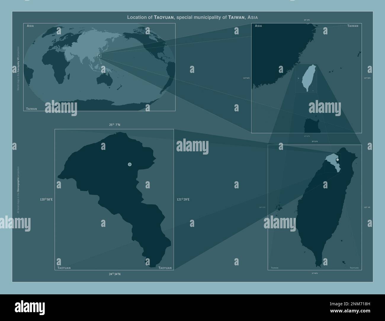 Taoyuan, special municipality of Taiwan. Diagram showing the location ...