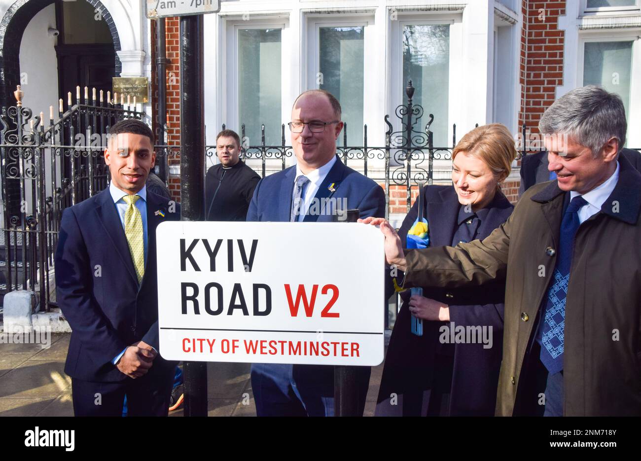 London, UK. 24th Feb, 2023. R-L: Vadym Prystaiko, Ambassador of Ukraine ...