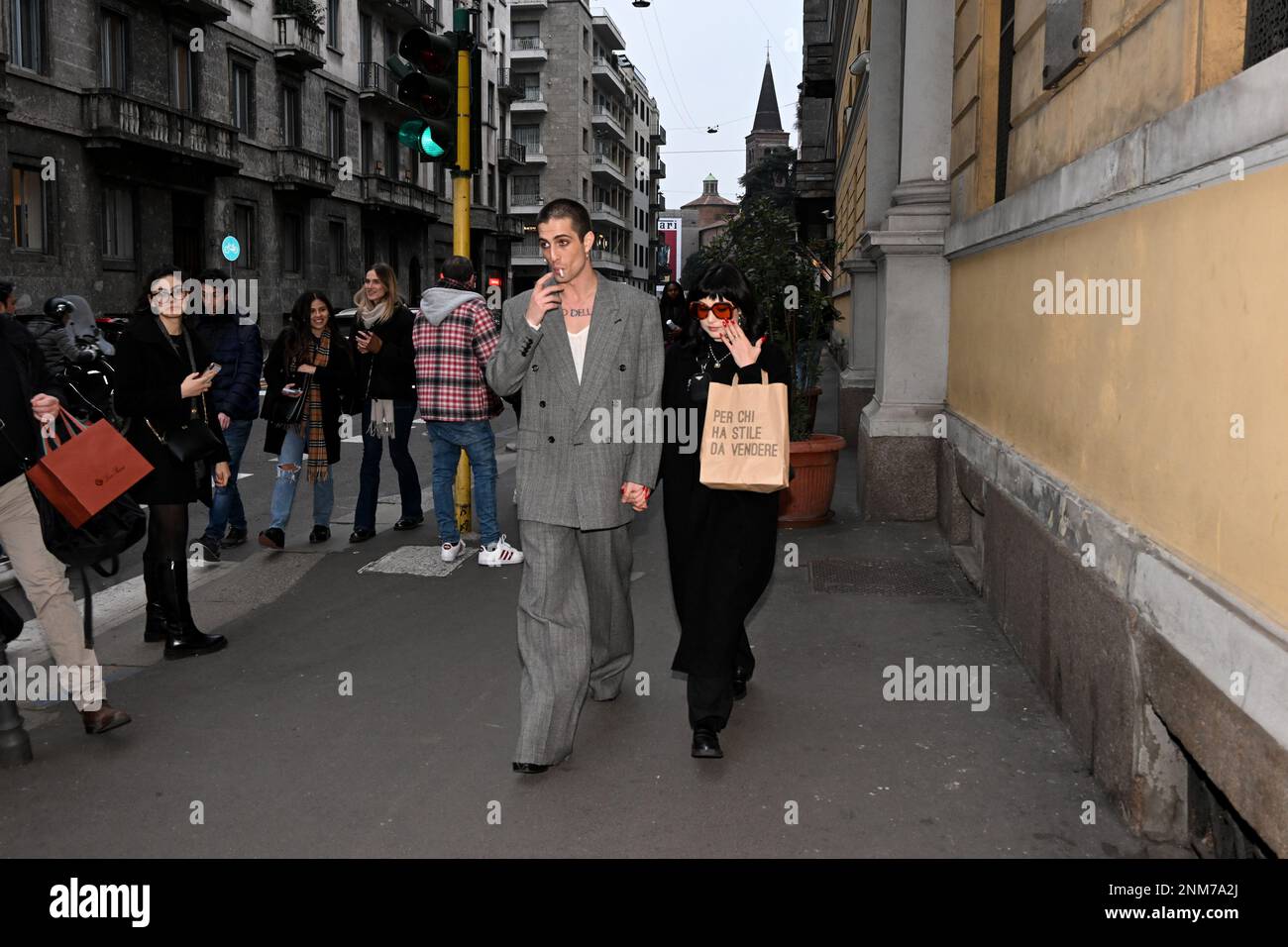 Milan, Italy. 24th Feb, 2023. Milan, Milan Fashion Week. Arrivals ...