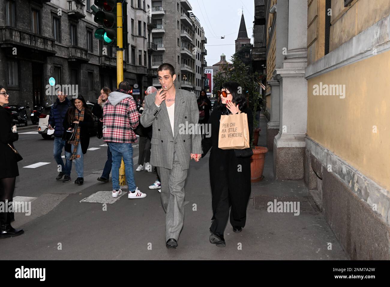 Milan, Italy. 24th Feb, 2023. Milan, Milan Fashion Week. Arrivals ...