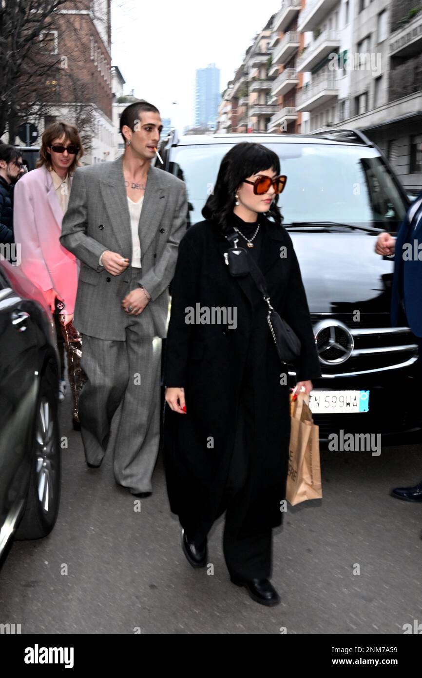 Milan, Italy. 24th Feb, 2023. Milan, Milan Fashion Week. Arrivals ...