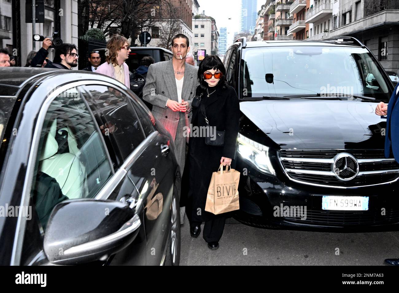 Milan, Italy. 24th Feb, 2023. Milan, Milan Fashion Week. Arrivals ...