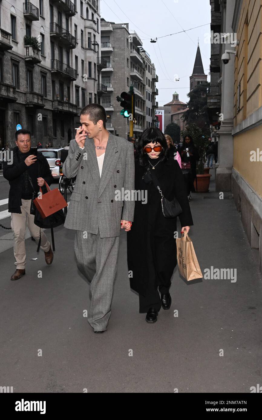 Milan, Italy. 24th Feb, 2023. Milan, Milan Fashion Week. Arrivals ...