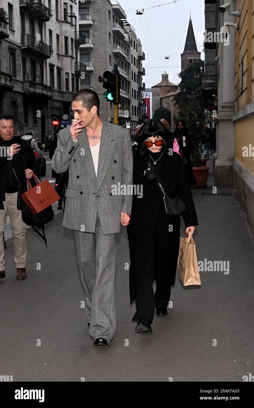 Milan, Italy. 24th Feb, 2023. Milan, Milan Fashion Week. Arrivals ...