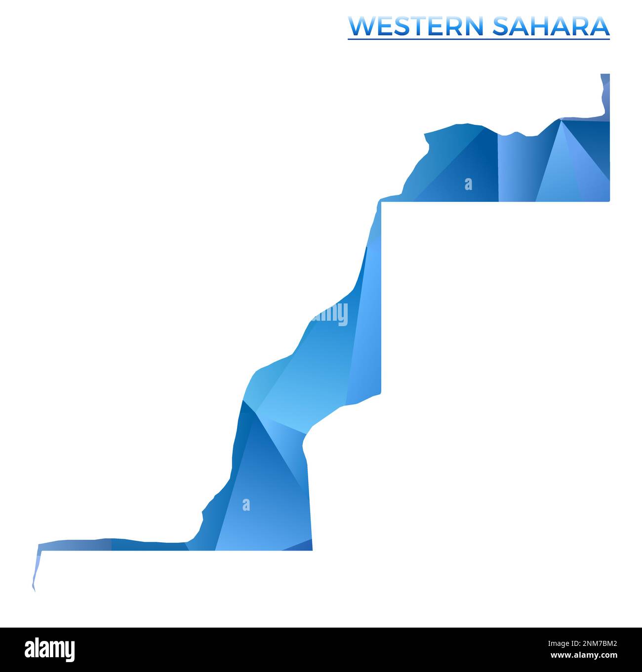 Vector polygonal Western Sahara map. Vibrant geometric country in low ...