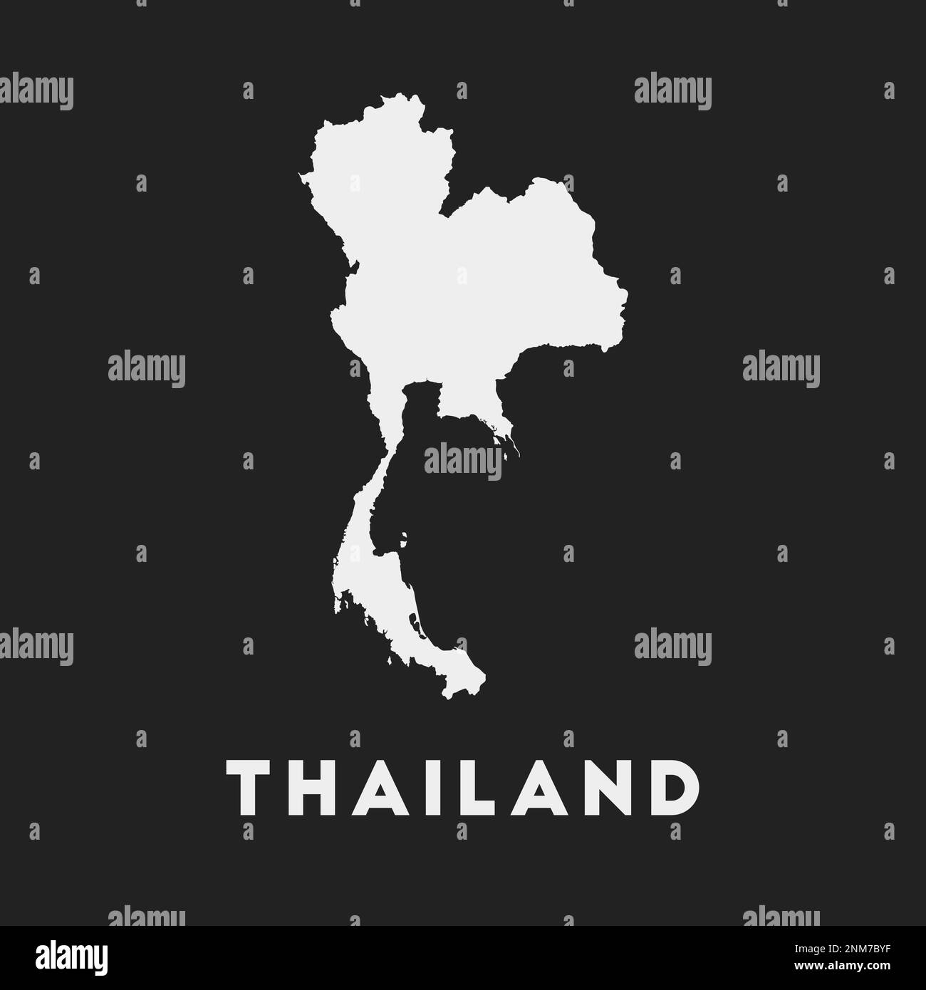 Thailand Icon Country Map On Dark Background Stylish Thailand Map
