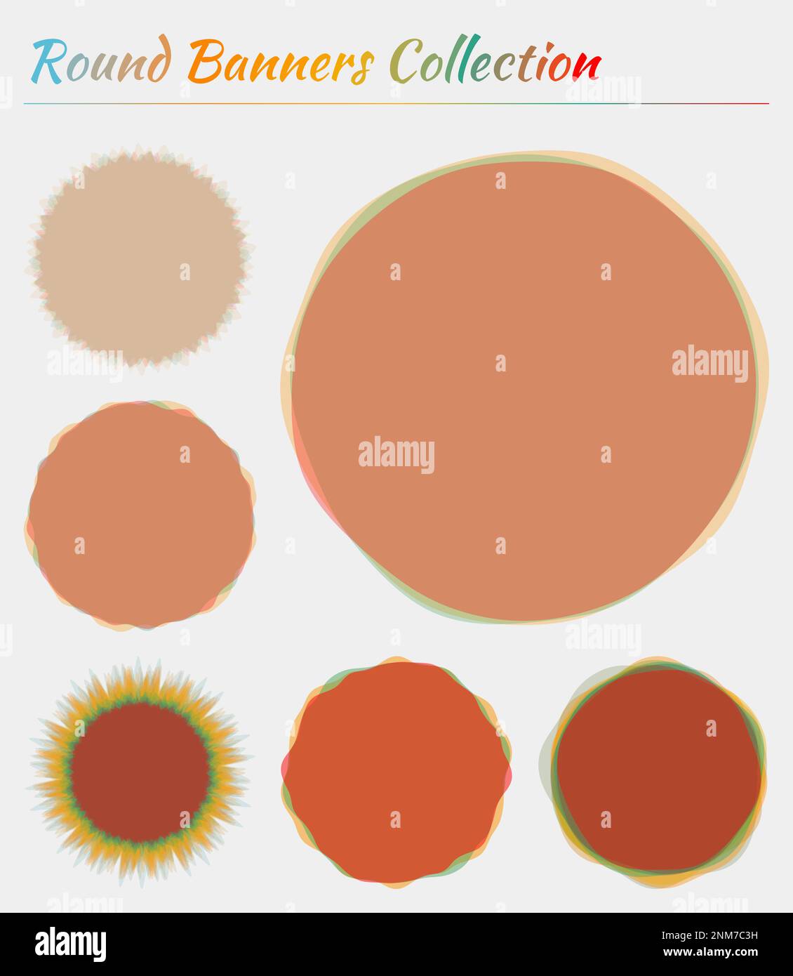 Colorful round abstract shapes. Circular backgrounds in contrasting ...