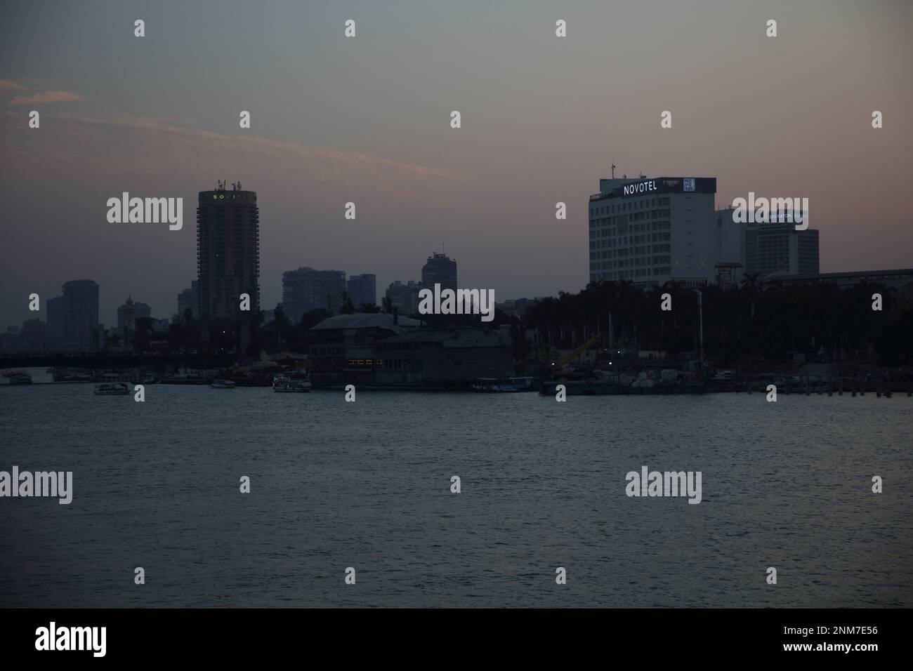 cairo from 6th of october bridge at sunset Stock Photo - Alamy