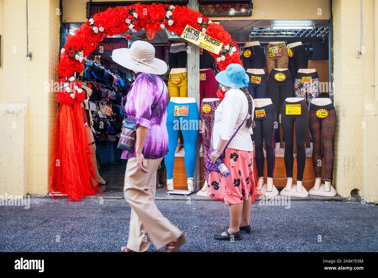 Street scene, in 21 de Mayo street, Santiago. Chile Stock Photo - Alamy