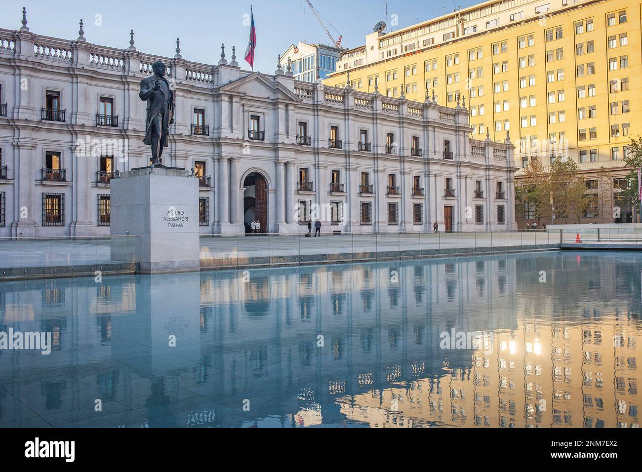 La Moneda Palace, Plaza de la Ciudadania, Santiago. Chile Stock Photo ...