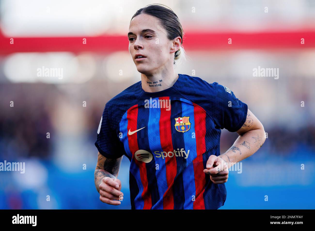 BARCELONA - FEB 6: Mapi Leon in action during the Primera Division ...