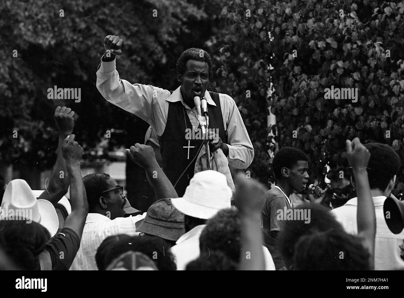 Religious speaker at a civil rights rally in Wrightsville, Georgia ...