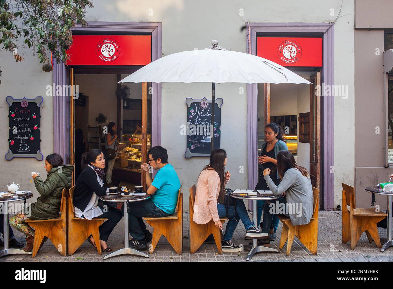 La Manzana Confitada Cafe, in Lastarria street, Lastarria neighborhood ...