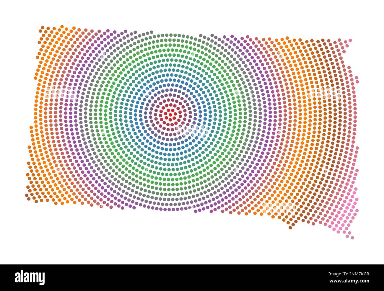 South Dakota dotted map. Digital style shape of South Dakota. Tech icon ...