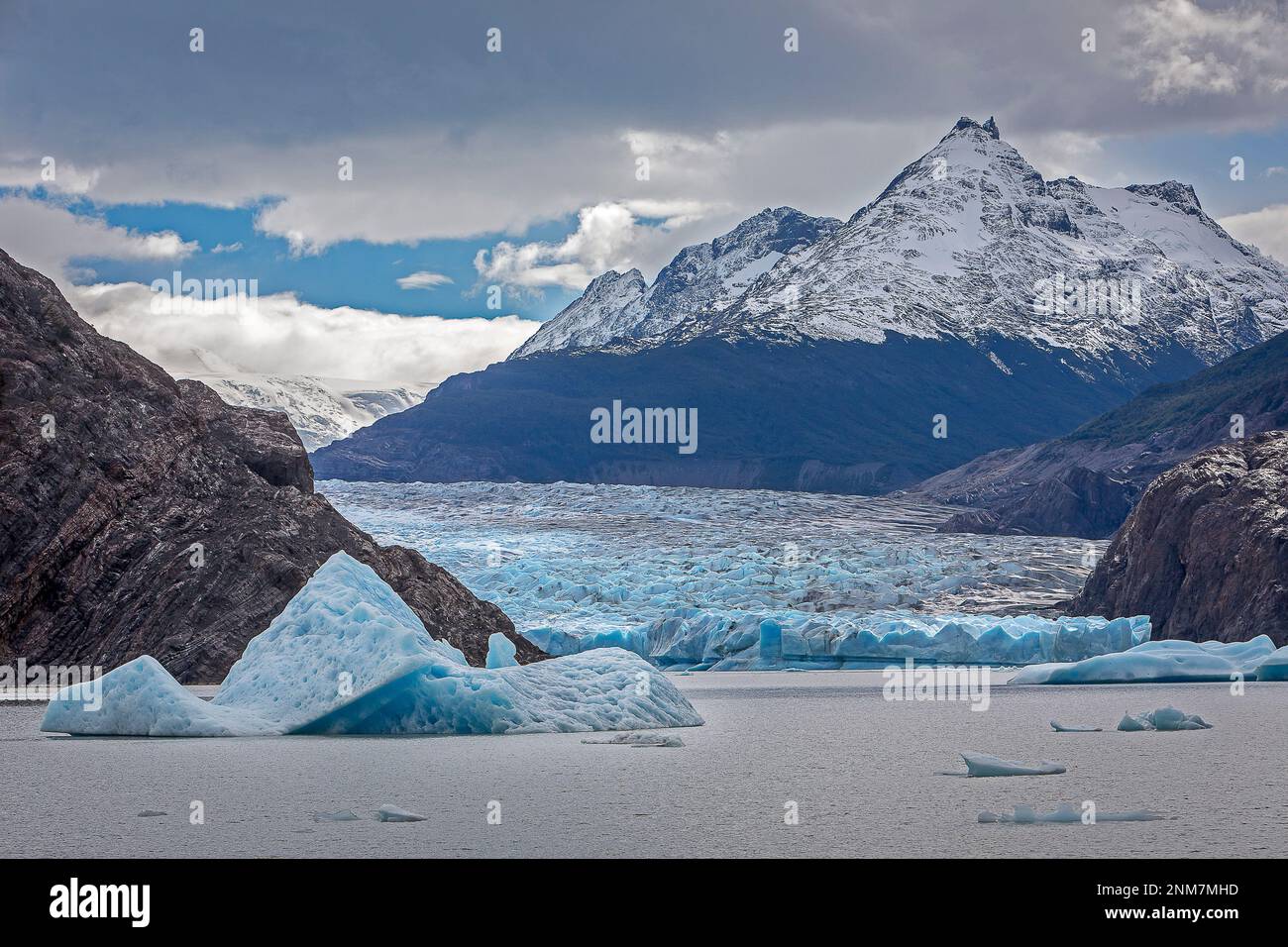 Grey Glacier, in Grey Lake, Torres del Paine national park, Patagonia ...
