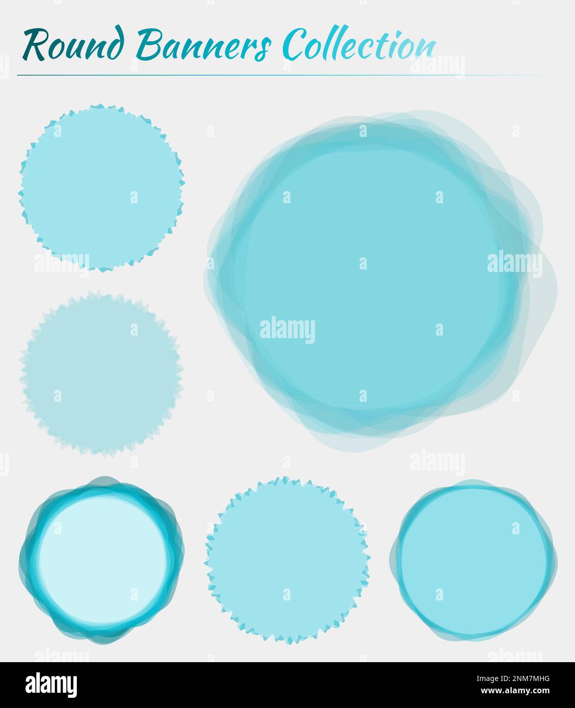 Colorful round abstract shapes. Circular backgrounds in cyan colors ...