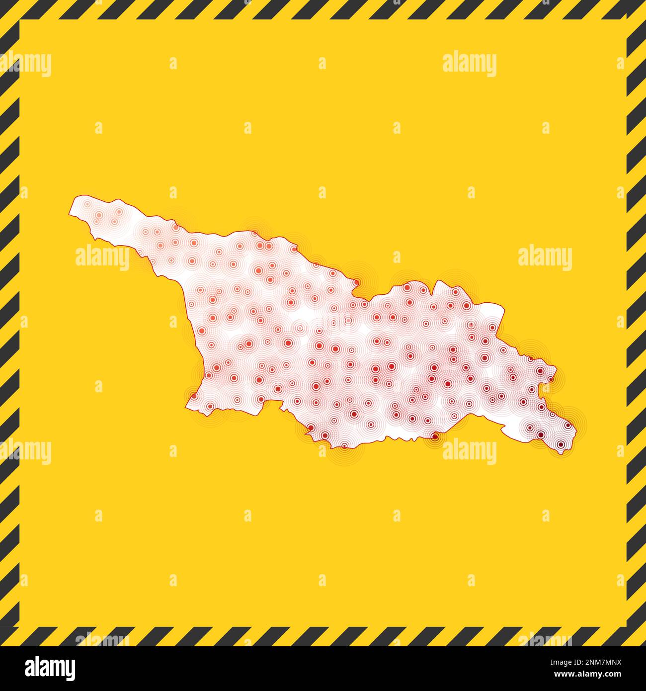 Georgia closed - virus danger sign. Lockdown country icon. Black ...