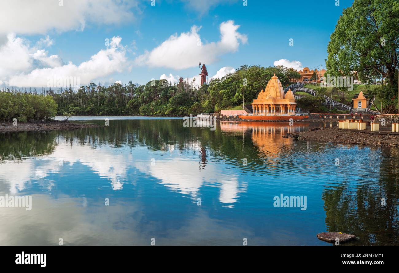Grand Bassin Temple (Ganga Talao) on the lake bench - a sacred place ...