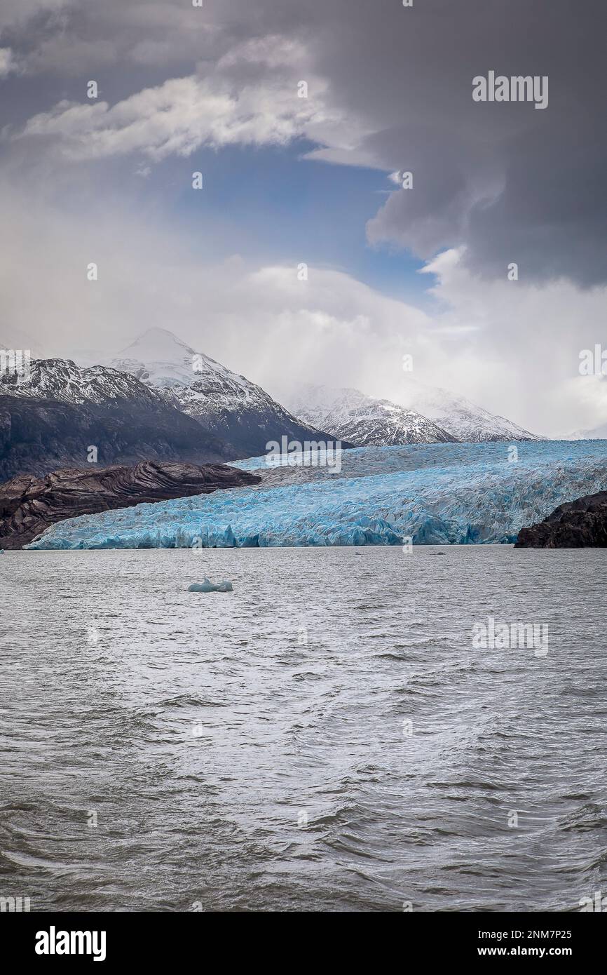 Grey Glacier, in Grey Lake, Torres del Paine national park, Patagonia ...