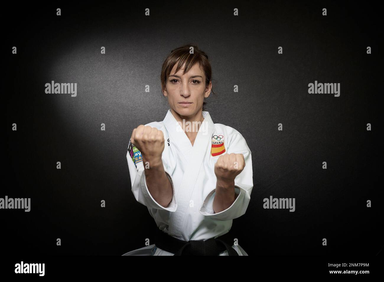 The Spanish karateka, Sandra Sánchez, poses to the camera of Europa ...