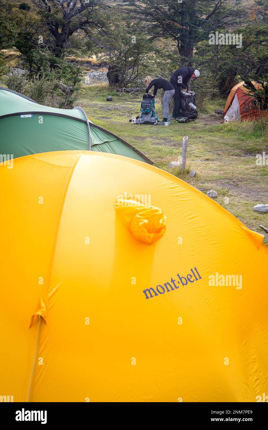Camping area Las Torres,Torres del Paine national park, Patagonia ...