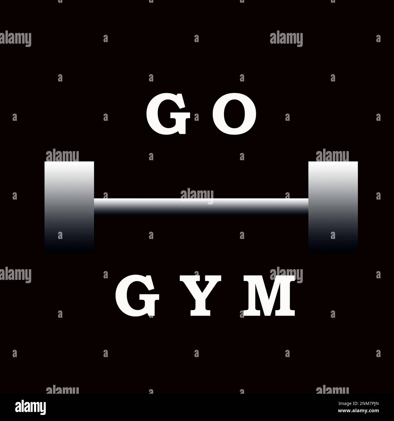 "Go gym" vector lettering. White inscription on a black background ...