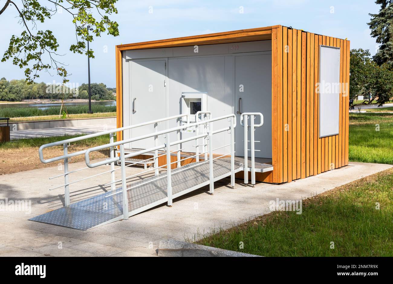 New modular public toilet stand on the city street Stock Photo - Alamy