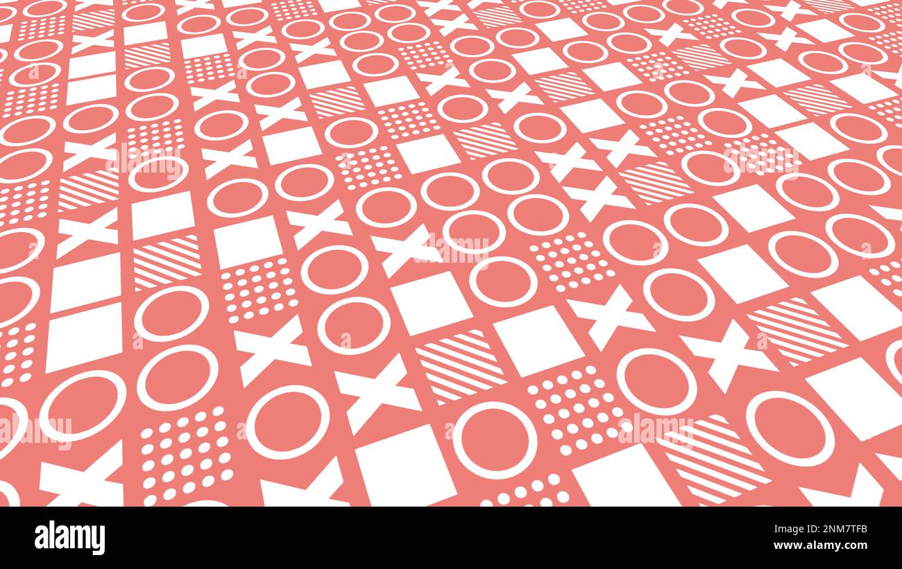 Repeating pattern of geometric shapes with circle, square and X ...