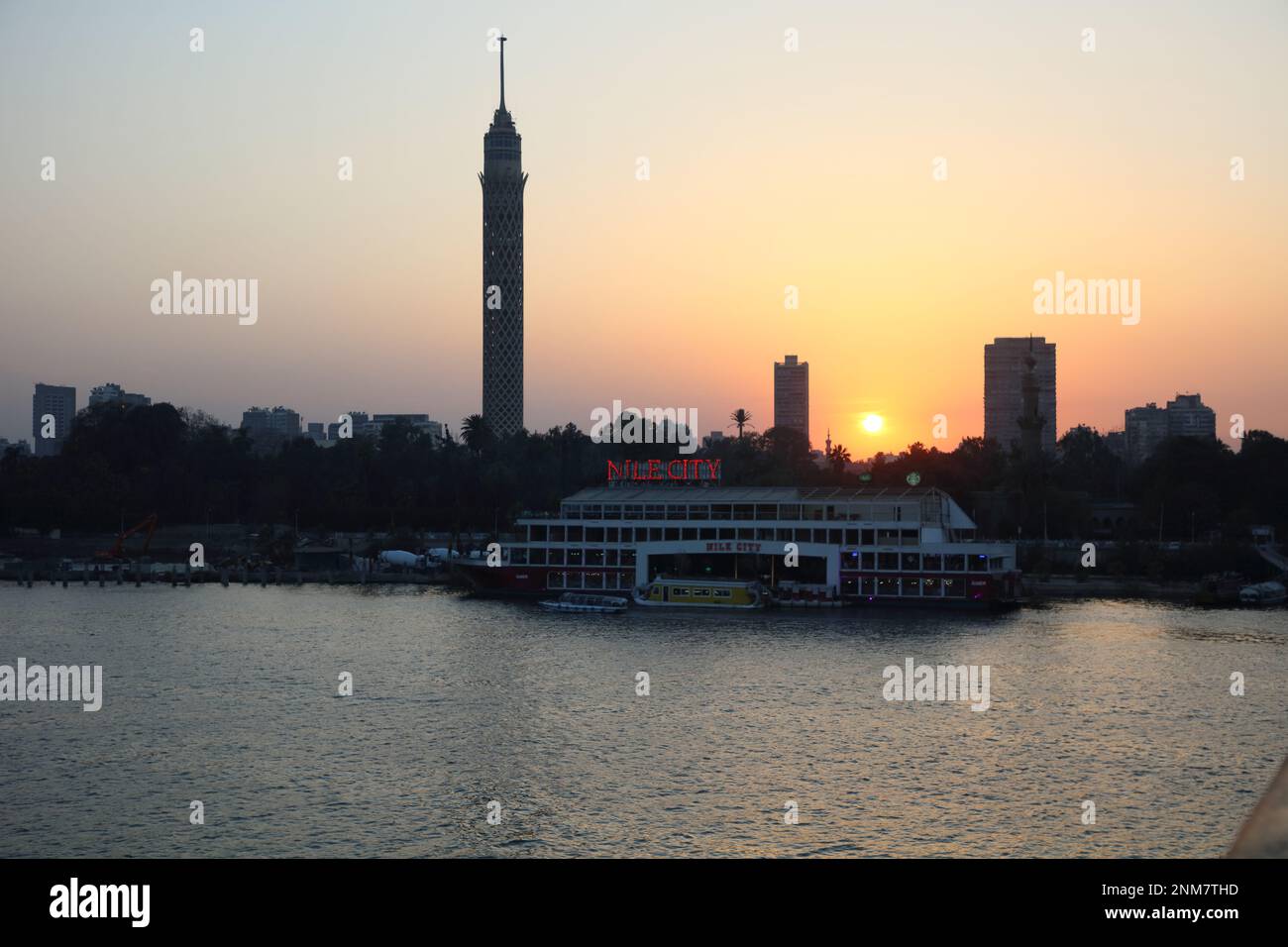 Cairo from 6th of october bridge at sunset Stock Photo - Alamy