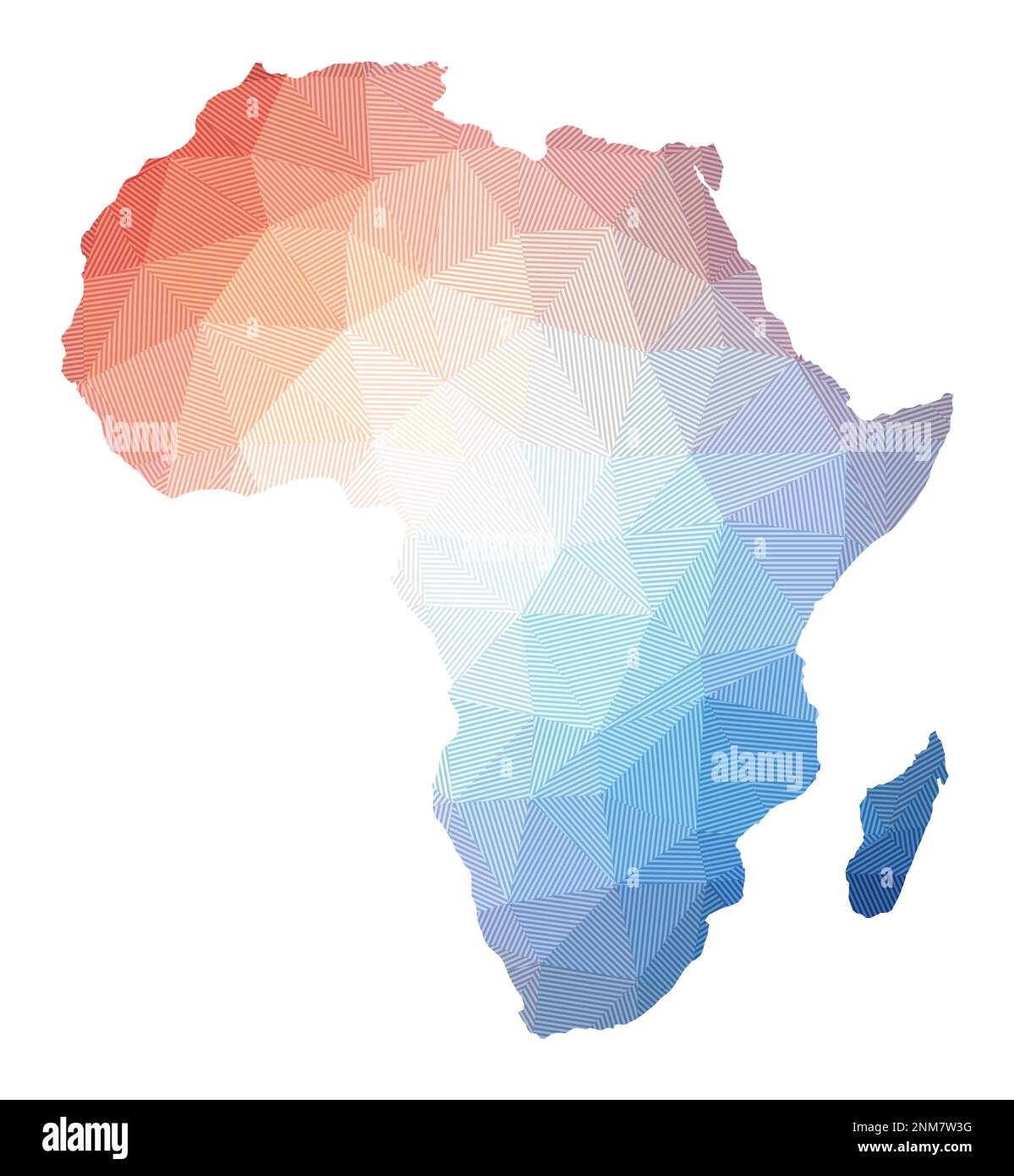 Map of Africa. Low poly illustration of the continent. Geometric design ...