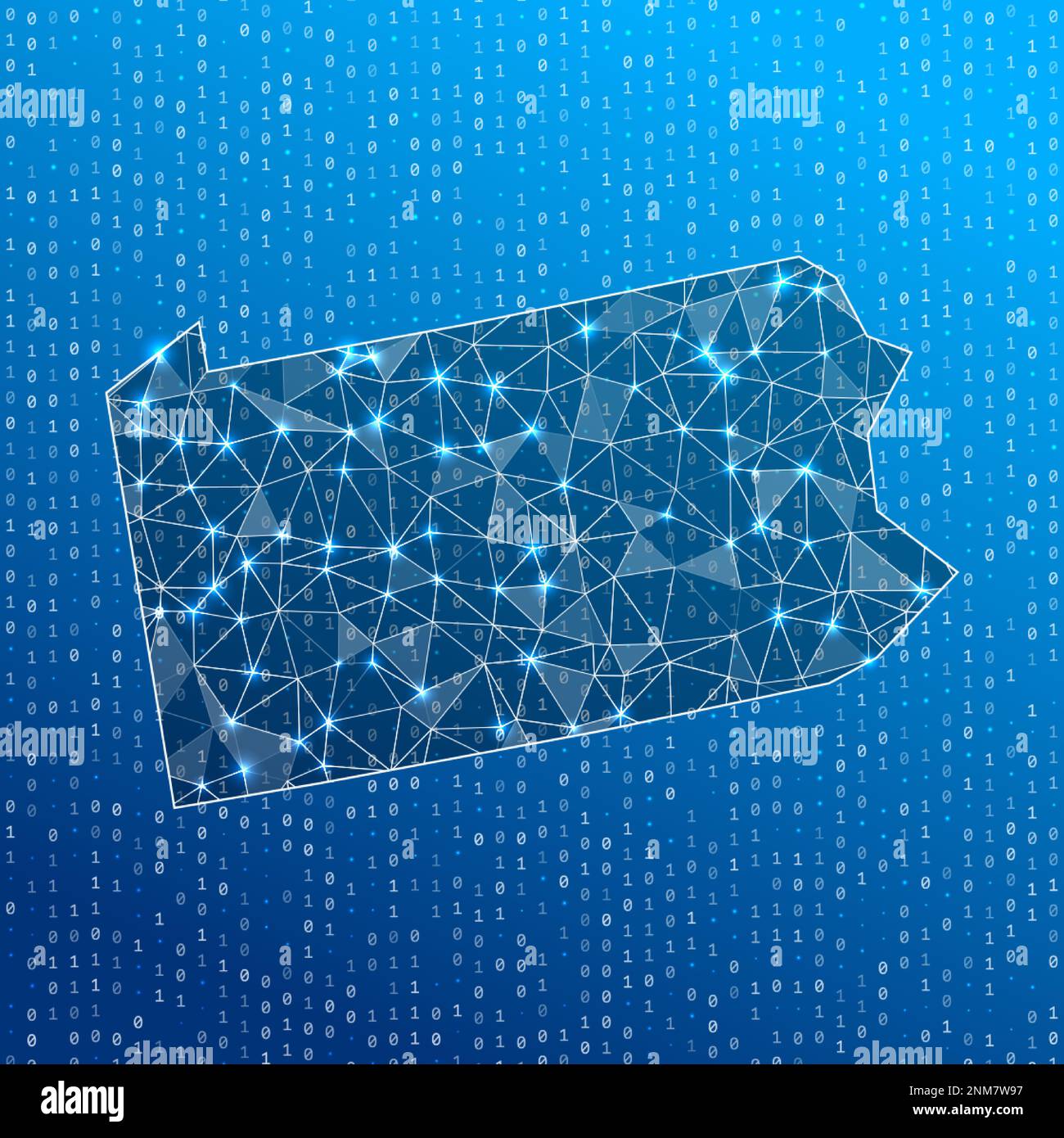 Network map of Pennsylvania. US state digital connections map ...