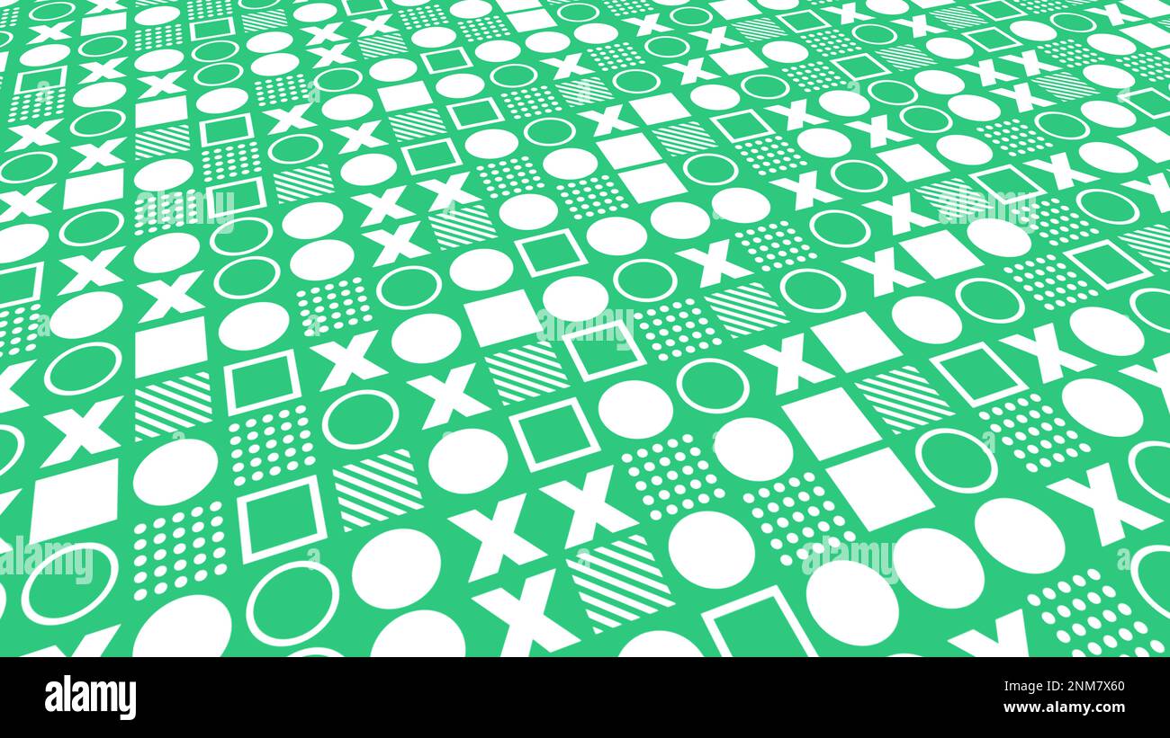 Repeating pattern of geometric shapes with circle, square and X ...