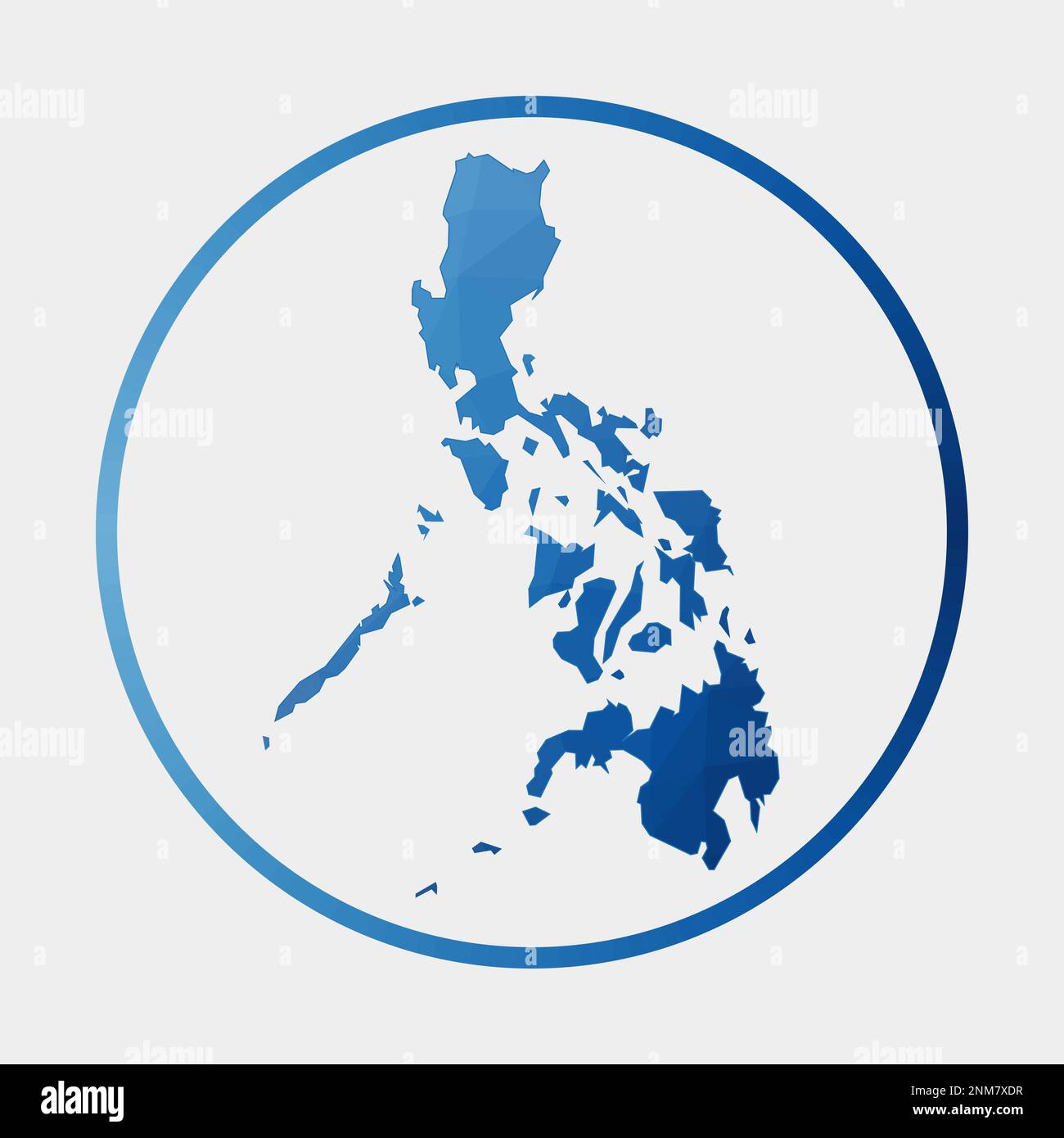 Philippines icon. Polygonal map of the country in gradient ring. Round ... Philippines icon. Polygonal map of the country in gradient ring. Round ...