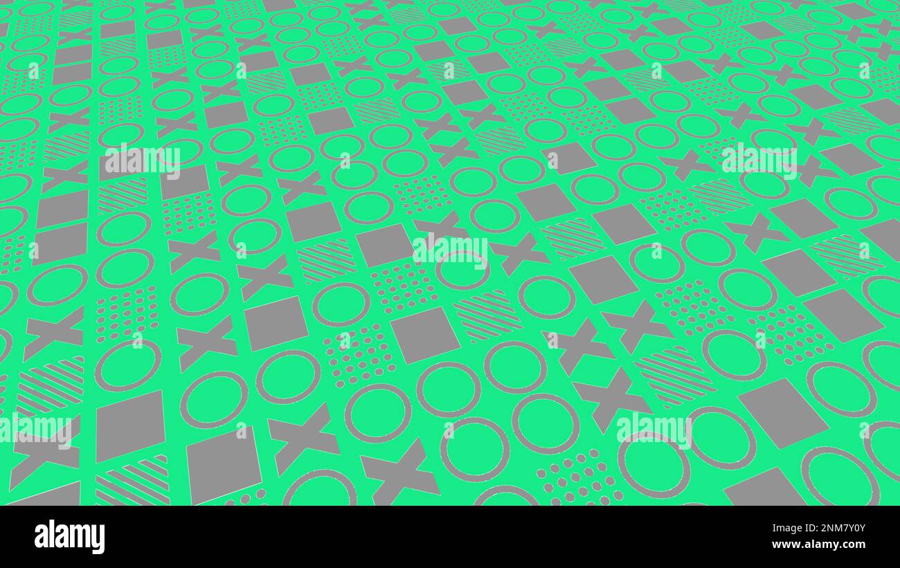 Repeating pattern of geometric shapes with circle, square and X ...