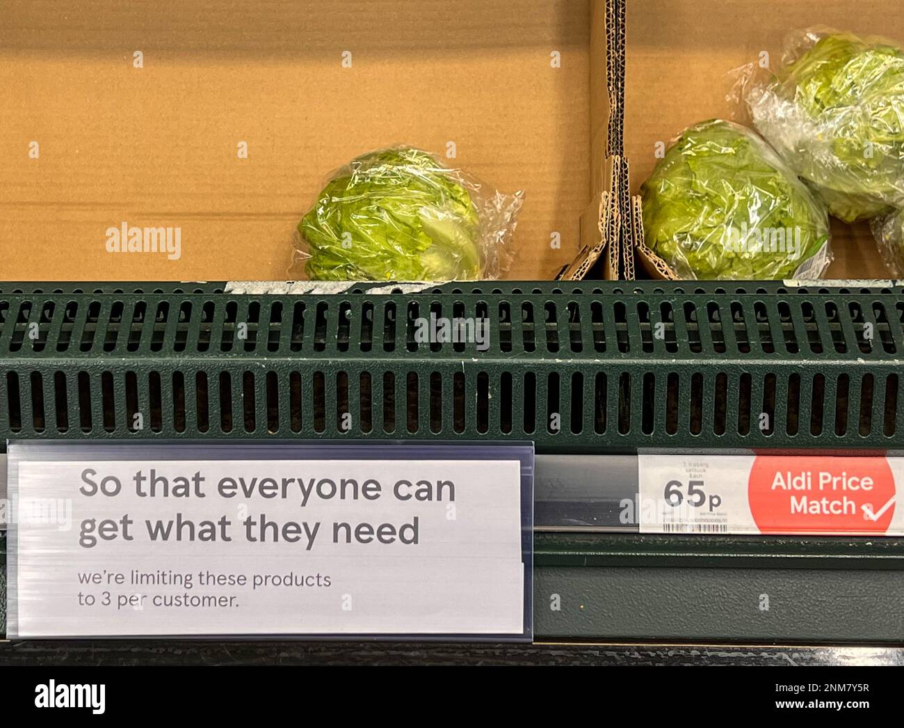 © Jeff Moore 24/02/2023 Empty Shelves in a East London Tesco ...