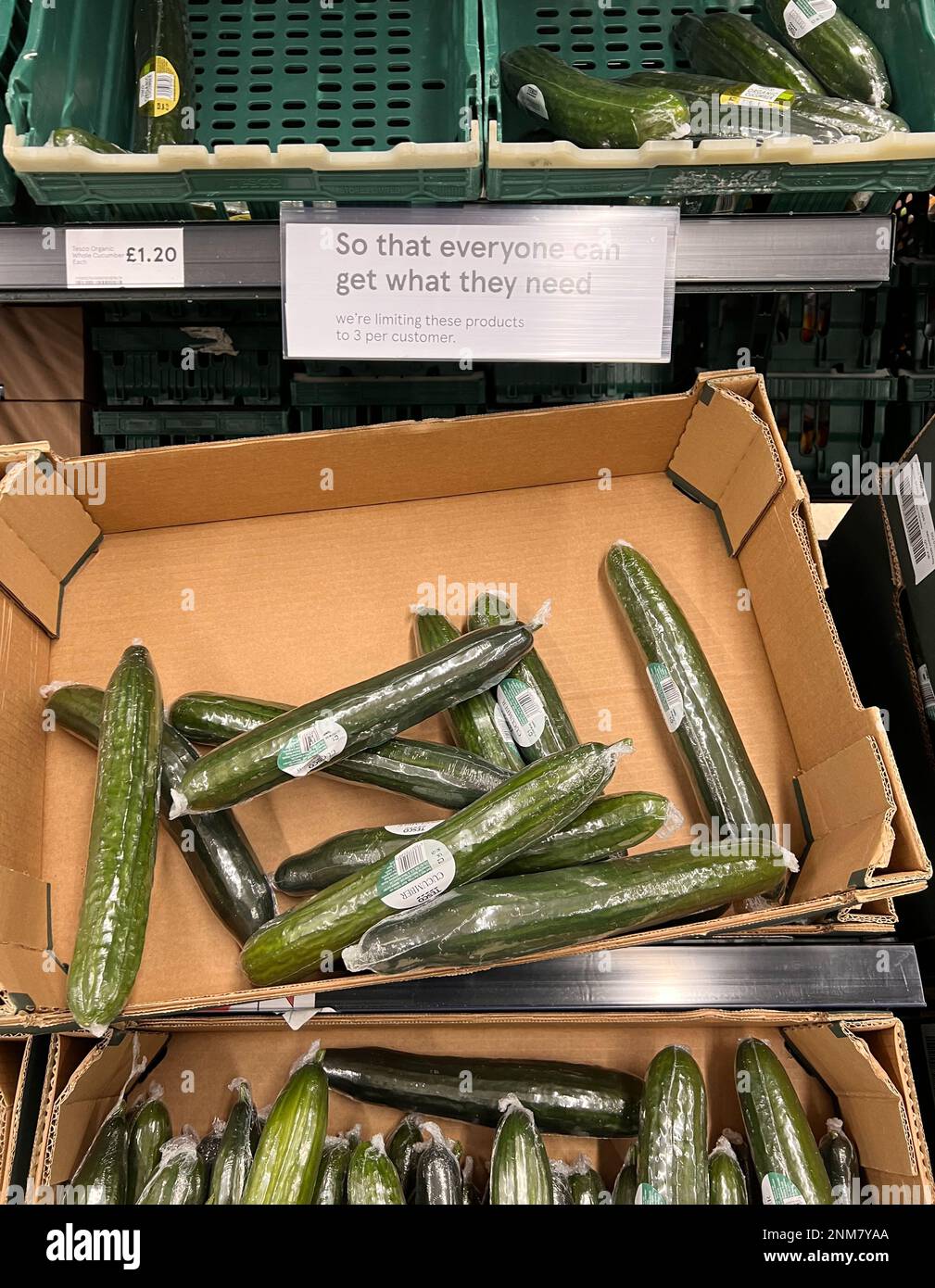 © Jeff Moore 24/02/2023 Empty Shelves in a East London Tesco ...