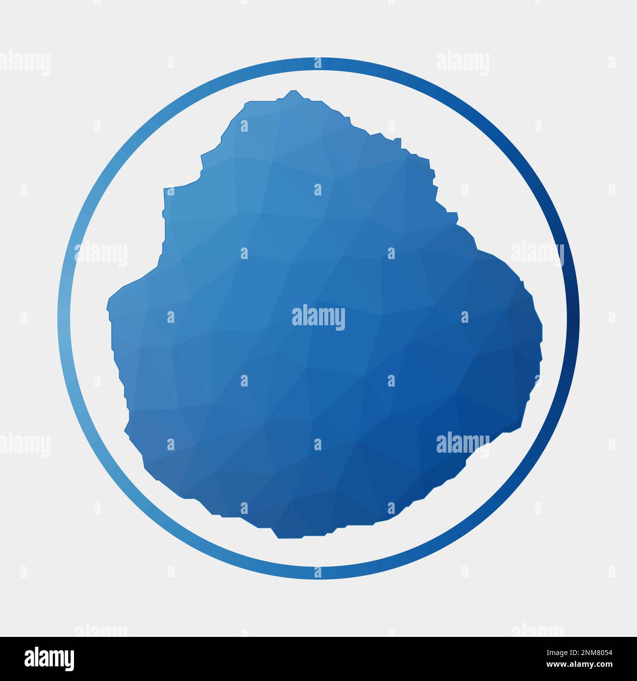 Marie-Galante icon. Polygonal map of the island in gradient ring. Round ...