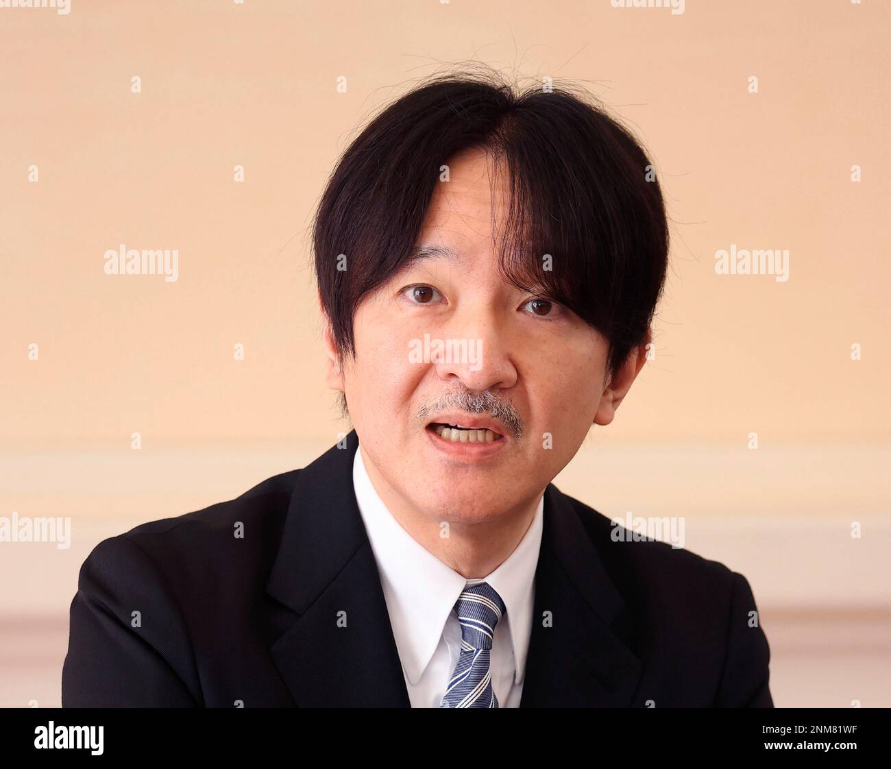Japanese Crown Prince Akishino (Fumihito) attends a press conference in ...