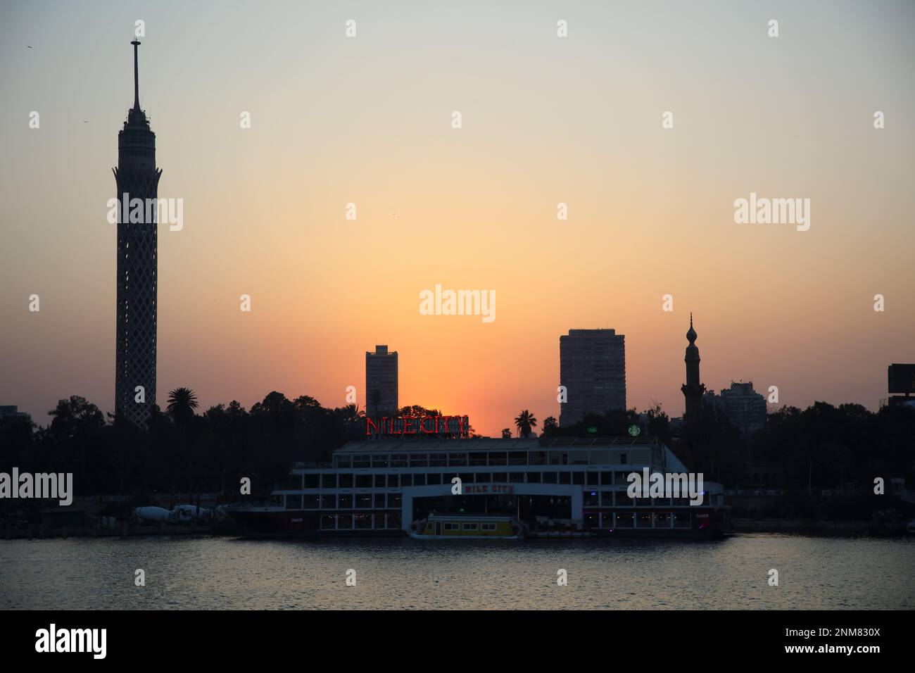 cairo from 6th of october bridge at sunset Stock Photo - Alamy