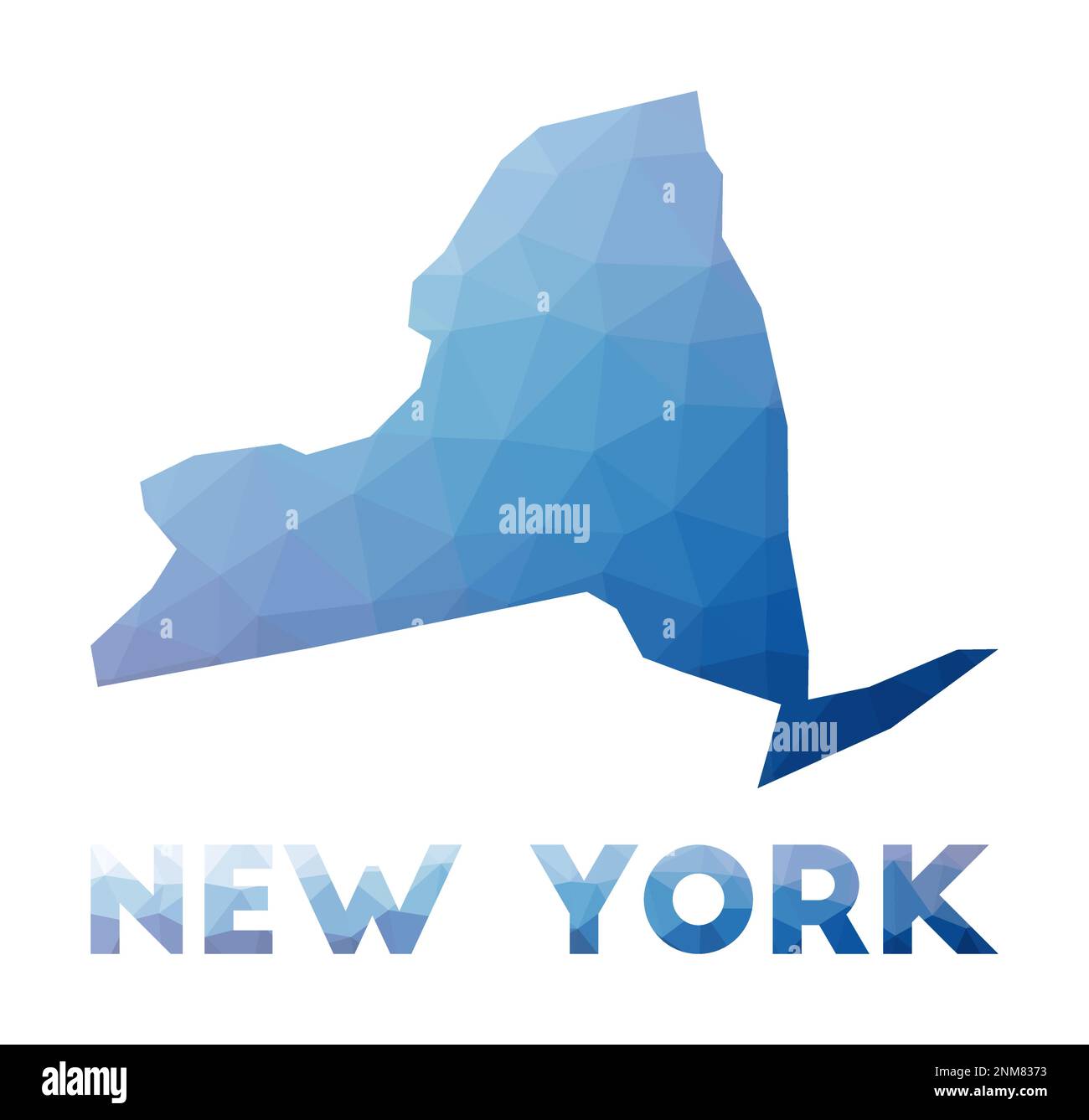 Low poly map of New York. Geometric illustration of the US state. New ...
