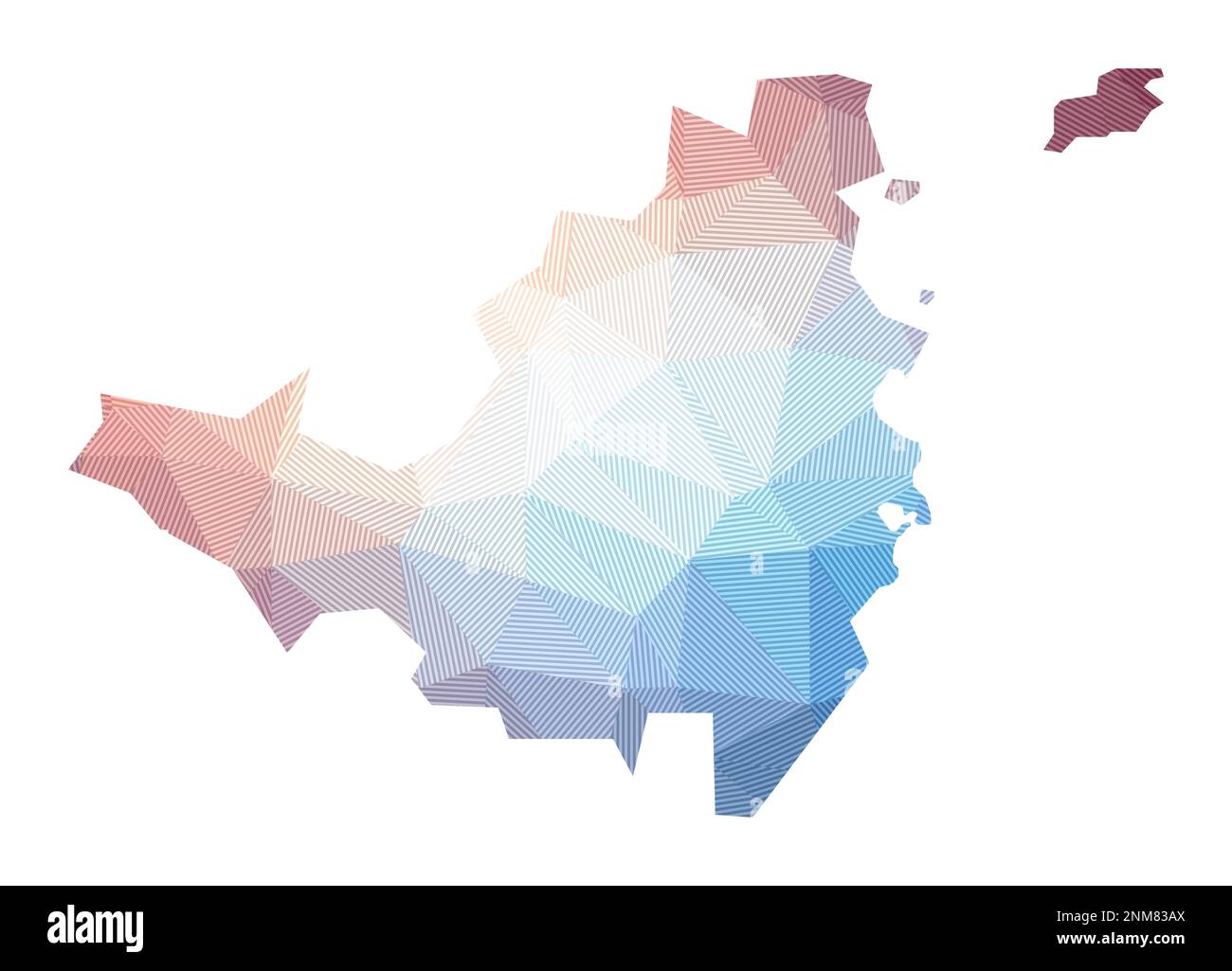 Map of Saint Martin. Low poly illustration of the island. Geometric ...