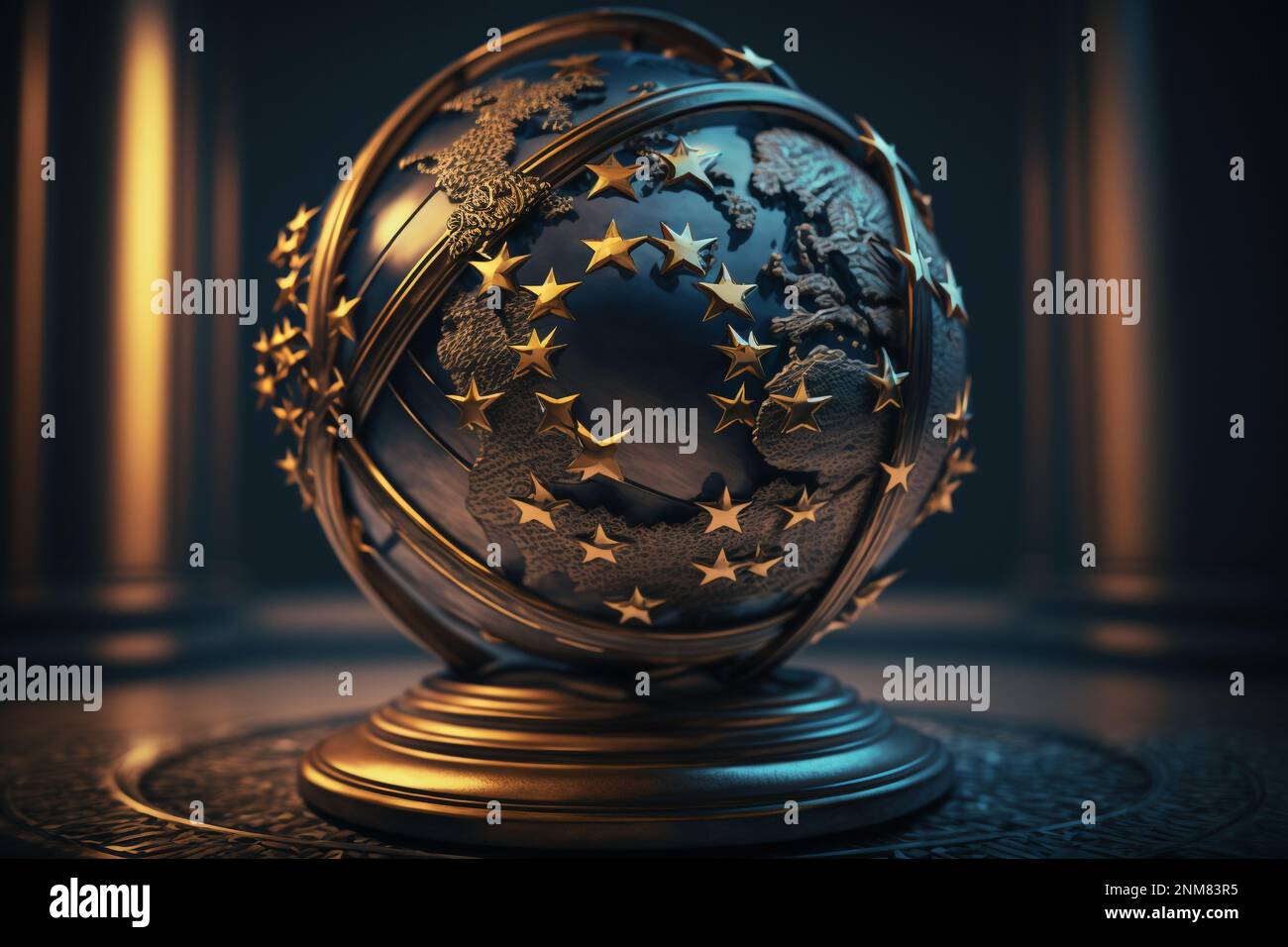 The creative European Union symbol sign flag , EU in 3D Illustration ...