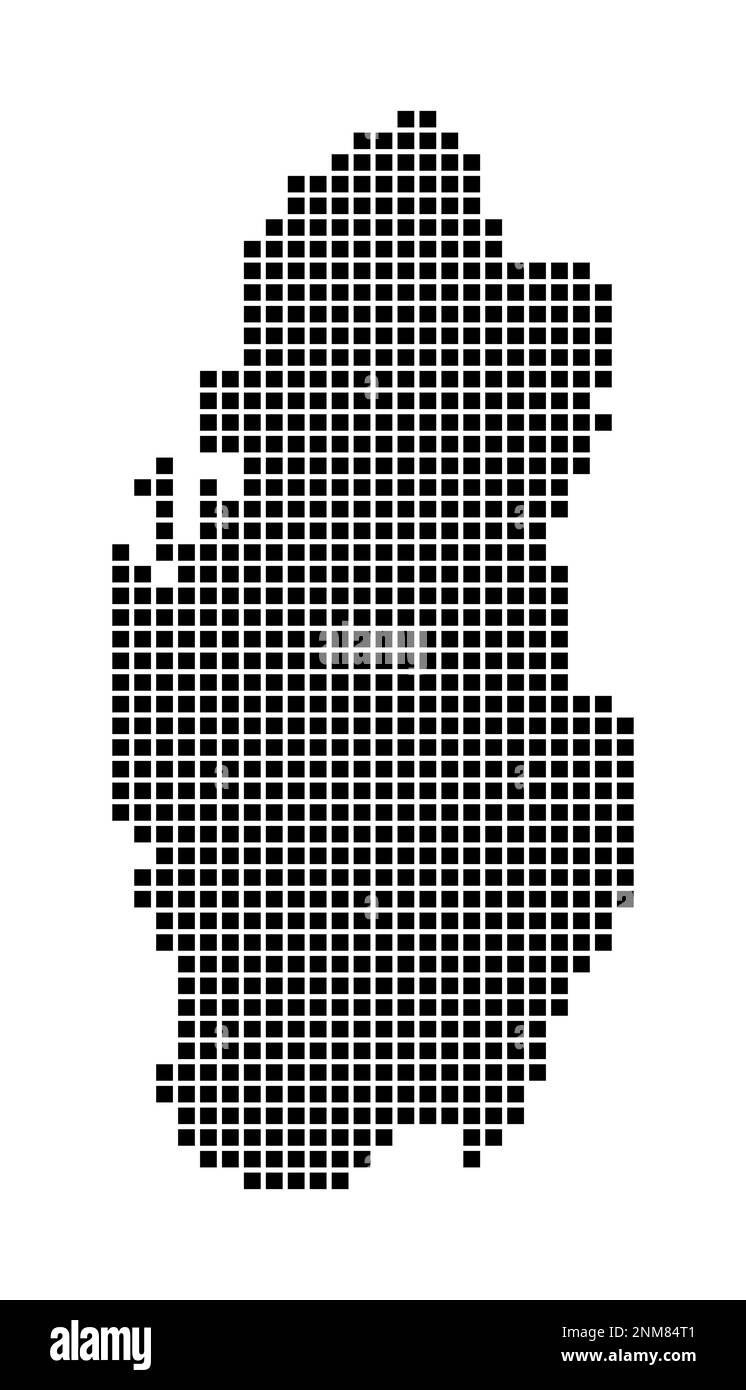 Qatar map. Map of Qatar in dotted style. Borders of the country filled ...
